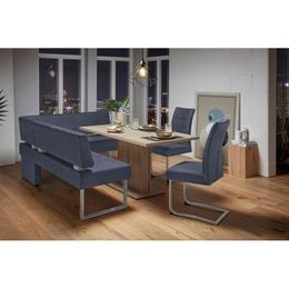 OTTO home Eckbank &raquo;Rab&laquo; in 2 Breiten (180 oder 200 cm), Bezug in verschiedenen Qualit&auml;ten blau Polyester B/H/T: 200cm x 88cm x 160cm, Strukturstoff, 