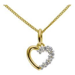 Firetti Damen Kettenanh&auml;nger &raquo;Schmuck Geschenk Gold 333 Halsschmuck Anh&auml;nger Herz bicolor&laquo; mit Brillanten gold 0,09 P2 = erkennbare Einschl&uuml;sse, 