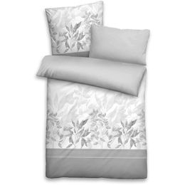 Biberna Wendebettw&auml;sche &raquo;Azra&laquo; 3 Stk. feiner Glanz + weicher Griff, pflegeleicht, als 3er- oder 6er-Set grau Satin, Obermaterial: 100% Baumwolle B/L: 135cm x 