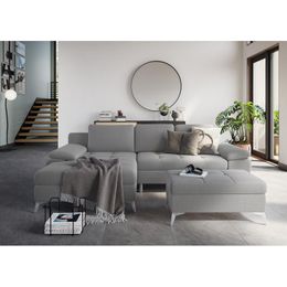 Sit & More sit&more Stauraumhocker &raquo;Latigo&laquo; inklusive Stauraum grau B/H/T: 98cm x 44cm x 68cm, Luxus-Microfaser,mit Stauraum