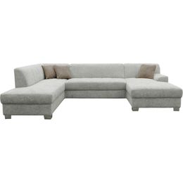 OTTO home Wohnlandschaft &raquo;Lolland 296 x 195 cm, modern, mit Steppungen, gem&uuml;tlich&laquo; mit Schlaffunktion, U-Form, aus Pet Friendly Bezug grau 100% 