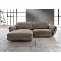 BETYPE Ecksofa &raquo;Be Type Be Chilled, Mega Sofa, Bezug: hochwertiges Anilinleder, L-Form&laquo; in 2 Breiten mit stylischer und offener Nahtf&uuml;hrung grau 