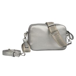 Gabor Damen Handtasche &raquo;Silena&laquo; Damen Umh&auml;ngetasche, Schultertasche mit stylischem Gurtband silber B/H/T: 22cm x 15cm x 7cm