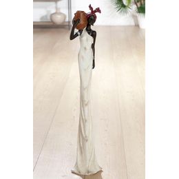 Afrikafigur Gilde, B:16,5cm H:82cm T:16cm, beige, Polyacryl, Dekofiguren, "Afrikanerin Tortuga", H&ouml;he 82 cm, Wohnzimmer