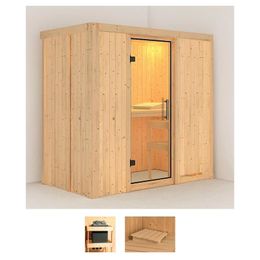 Karibu Sauna &raquo;Vada&laquo; Set, ohne Ofen beige ohne Ofen, (ohne Ofen)