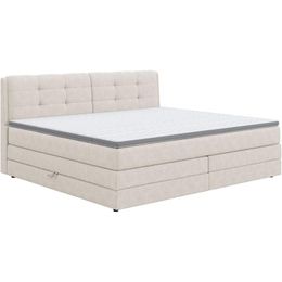 COTTA Boxspringbett &raquo;Fort II, in verschiedenen Breiten erh&auml;ltlich - auch als Familienbett!&laquo; inkl. Bettkasten und Topper beige 100% POLYESTER (PES) 