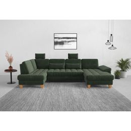 Sit & More sit&more Wohnlandschaft &raquo;Westham U-Form&laquo; wahlweise mit Schlaffunktion, Bettkasten, Sitztiefenverstellung gr&uuml;n 90% Polyester 10%Polyamid B/H/T: 338cm x