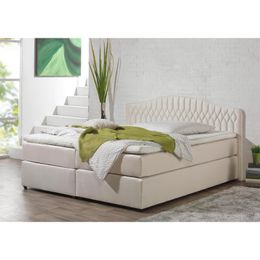 Maintal Boxspringbett in diversen Ausf&uuml;hrungen beige Seitliche Einfassung Unterbox und Obermatratze: Mikrovelours (100% Polyester);Spiegelfl&auml;che der Unterbox 
