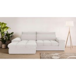 Home Affaire Ecksofa &raquo;ALVERIE mit Recamiere, moderne Steppung, Ma&szlig;e: B/T/H 274/203/106 cm&laquo; L-Form mit Wellenunterfederung, mit 4 R&uuml;ckenkissen, 