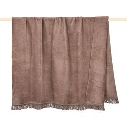 Pad Wohndecke &raquo;SYDNEY1&laquo; Bestseller mit Fransen-Design und gro&szlig;er Farbvielfalt grau Mischgewebe B/L: 150cm x 200cm