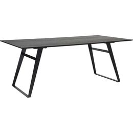 Musterring Esstisch &raquo;JustB! SP100&laquo; Massivholzplatte in Eiche schwarz, B&uuml;gelgestell schwarz, drei Gr&ouml;&szlig;en schwarz B/H/T: 180cm x 76cm x 100cm, ohne Auszug, ohne 