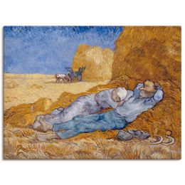 Artland Leinwandbild &raquo;Mittagsrast&laquo; Felder 1 Stk. tlg. auf Holzrahmen gespannt gelb Leinwand B/H/T: 40cm x 30cm, Leinwandbild Felder Querformat, 1 Stk.