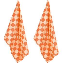 Pad Geschirrtuch &raquo;CHESS&laquo; 100% Baumwolle, 50x70 cm, modernes Karo Design braun 100% Baumwolle 2, 100 % Baumwolle