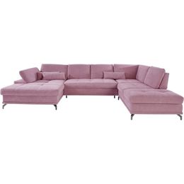 OTTO home Wohnlandschaft &raquo;Costello U-Form, B: 363 cm mit Sitztiefen- & Armteilverstellung&laquo; optional Schlaffunktion & Bettkasten lila 100% Polyester;