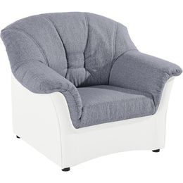 DOMO collection Sessel &raquo;ELVA elegante R&uuml;ckensteppung&laquo; whlw. mit Federkern wei&szlig; Kunstleder SOFTLUX / Struktur ( 100% Polyester);Microfaser PRIMABELLE (