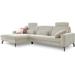 Die PlanBar Ecksofa &raquo;MP-IN20110 L-Form mit Federkern-Polsterung&laquo; optional mit Funktionen erh&auml;ltlich beige 100% Polyester B/H/T: 302cm x 87cm x 178cm, 