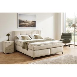 Jockenh&ouml;fer Boxspringbett &raquo;Capello, 7-Zonen-TTFK-Matratze&laquo; KS-Topper, 160x200 cm oder 180x200 cm, verschiedene H&auml;rtegrade w&auml;hlbar beige Bezug Bett: Flachgewebe (