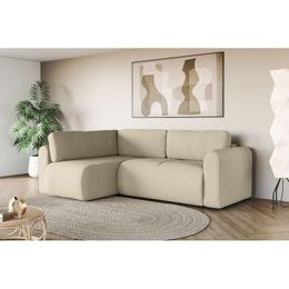 OTTO home Ecksofa &raquo;Zacharia wahlweise Schlafsofa mit Bettkasten, B/T/H 250/166/86 cm&laquo; L-Form mit Wellenunterfederung, Ottomane rechts oder links 