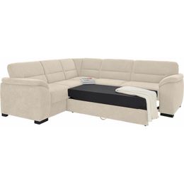 Sit & More sit&more Ecksofa &raquo;Montego L-Form, B: 255 cm&laquo; wahlweise mit Schlaffunktion und Schubkasten beige Luxus-Microfaser (90% Polyester, 10% Polyamid);