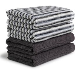 M&ouml;ve Handtuch Set &raquo;Bliss Handtuch Set&laquo; Set 4 Stk. Walkfrottier Perlstruktur mit leichtem Massageeffekt schwarz-wei&szlig; Walkfrottier, Obermaterial: 100% 