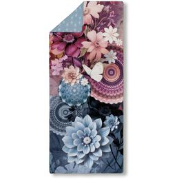HIP Strandt&uuml;cher &raquo;Asher&laquo; Reisehandtuch - Sporthandtuch, yoga, Mikrofaser, saugf&auml;hig rot Microfaser, Mikrofaser B/L: 75cmx180cm, 1 Stk., Blumen Mandala