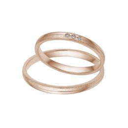 Firetti Unisex Trauring &raquo;Schmuck Geschenk Gold 375 Hochzeit Ehering "LIEBE"&laquo; Made in Germany, wahlweise mit oder ohne Brillanten rosa 56, ohne 