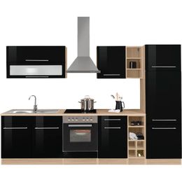 KOCHSTATION K&uuml;chenzeile &raquo;KS-Eton&laquo; ohne E-Ger&auml;te, Breite 300 cm schwarz B/H/T: 300cm x 60cm