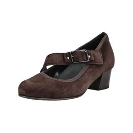 Gabor Damen Pumps "Gabor Pumps Veloursleder", Gr. 37,5, braun, Veloursleder, Schuhe