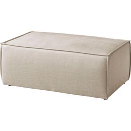 Hocker OTTO HOME, B:102cm H:42cm T:69cm, beige, 100% Polyester, Wohnzimmer, Hocker, "SHERWOOD Samtvelours Polsterhocker", passend zur Polster-Serie