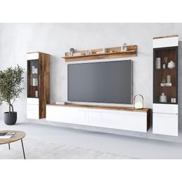 Home Affaire Wohnwand &raquo;VERA II&laquo; Komplett-Set, 4 Stk. tlg. wei&szlig; B/H/T: 260cmcm x 130cmcm x 33cmcm, ohne Beleuchtung