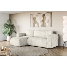 OTTO home Ecksofa &raquo;Zacharia wahlweise Schlafsofa mit Bettkasten, B/T/H 250/166/86 cm&laquo; L-Form mit Wellenunterfederung, Recamiere beidseitig montierbar 