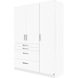 Kleiderschrank Rauch, B:136cm H:197cm T:54cm, wei&szlig;, Holzwerkstoff, Kinderzimmer, Schr&auml;nke, "Harburg Dreht&uuml;renschrank Schlafzimmerschrank mit viel