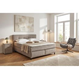 Jockenh&ouml;fer Boxspringbett &raquo;Capello, 7-Zonen-TTFK-Matratze&laquo; KS-Topper, 160x200 cm oder 180x200 cm, verschiedene H&auml;rtegrade w&auml;hlbar beige Bezug Bett: Flachgewebe (