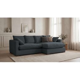 Ecksofa OTTO HOME, B:266cm H:80cm T:153cm, grau, 100% Polyester, Wohnzimmer, Sofas, "Coray", Breite 266 cm, extra weich und kuschelig, mit Federn und