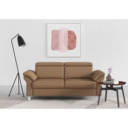 Sit & More sit&more 2,5-Sitzer &raquo;Arngast&laquo; inklusive Federkern und Kopfteilverstellung braun B/H/T: 186cm x 84cm x 93cm, NaturLEDER , R&uuml;cken Spannstoff