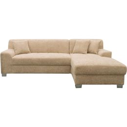 OTTO home Ecksofa &raquo;Lolland 241 x 146 cm, modern, mit Steppungen, gem&uuml;tlich&laquo; mit Schlaffunktion, L-Form, aus Pet Friendly Bezug beige 100% Polyester B/