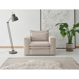 Home Affaire Sessel &raquo;PIAGGE&laquo; Hochwertiger Cord- passend zur Serie PIAGGE beige Webvelours, B/H/T: 110cm x 83cm x 91cm