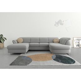 Sit & More sit&more Wohnlandschaft &raquo;Apulia U-Form&laquo; wahlweise Schlaffunktion, Bettkasten und Kopf- und Armteilverstellung grau Webstoff (100% Polyester);Struktur 