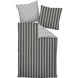 Janine Wendebettw&auml;sche &raquo;modernclassic 39028-28&laquo; mit Rei&szlig;verschluss grau Mako-Satin, Obermaterial: 100% Baumwolle B/L: 200cm x 200cm, 1 Stk., 2 Stk., Mako-