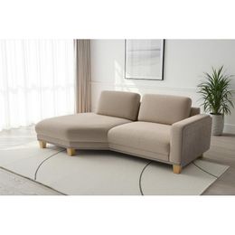 Sit & More sit&more Ecksofa &raquo;Concept&laquo; Modernes Sofa in drei Fu&szlig;farben zur Auswahl beige 100% Polyester B/H/T: 237cm x 84cm x 126cm, Longchair links,mit Fu&szlig; Buche
