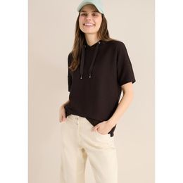 Cecil Damen Sweater, Halbarm mit Kapuze und Tunnelzug XS (36)