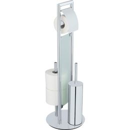 Wenko WC-Garnitur &raquo;Sulmona&laquo; aus Edelstahl Polypropylen mit Silikon-B&uuml;rstenkopf transparent Edelstahl, Polypropylen Einheitsgr&ouml;&szlig;e