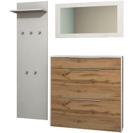 borchardt M&ouml;bel borchardt M&ouml;bel Garderoben-Set &raquo;Oliva, H&auml;ngeschuhschrank, Spiegel, Garderobenpaneel&laquo; 3 Stk. tlg. schwarz Holzwerkstoff Einheitsgr&ouml;&szlig;e