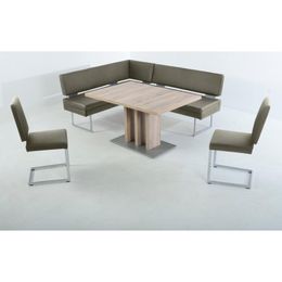 K+w Komfort & Wohnen K+W Komfort & Wohnen Essgruppe 4 Stk. tlg. langer Schenkel links oder rechts, 2 Freischwinger, 1 Funktionstisch beige B/H/T: 158cm x 89cm x 199cm, 