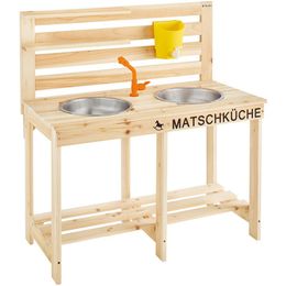 Pinolino Outdoor-Spielk&uuml;che &raquo;Matschk&uuml;che Malu&laquo; braun Holz Einheitsgr&ouml;&szlig;e