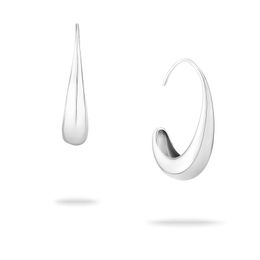 Echtzeit Damen Paar Creolen &raquo;Schmuck Geschenk Edelstahl Ohrringe The Classy Drop&laquo; silber Edelstahl