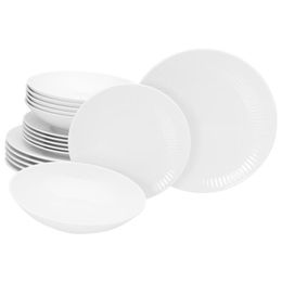 Creatable Teller-Set &raquo;Valencia Wei&szlig;, Teller Set 18-tlg&laquo; Elegant, Boho Chic wei&szlig; Porzellan 18 Stk.