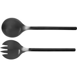 Wenko Salatbesteck "Modell Nagy", schwarz, Kochbesteck-Sets, aus rostfreiem Edelstahl, mit extra gro&szlig;er Aufnahmefl&auml;che
