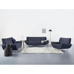 Home Affaire Polstergarnitur &raquo;Saltare elegant & komfortabel,, 3-2-1, bequem, Designfu&szlig;&laquo; 3 Stk. tlg. blau 100% Polyester B/H/T: 78cm x 82cm, Webstoff