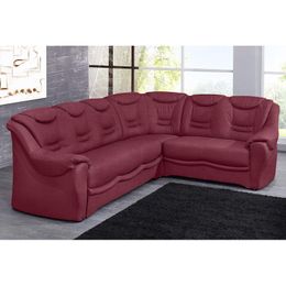 Sit & More sit&more Ecksofa &raquo;Bansin L-Form&laquo; wahlweise mit Schlaffunktion rot Luxus-Microfaser ALTARA NUBUCK (100% Polyester);SOFTLUX -Kunstleder;NaturLEDER (